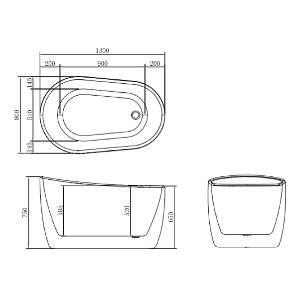 Banheira Embau Matte White Immersi 1300x800 IM1023MW Banheira Embau Matte White Immersi 1300x800 IM1023MW